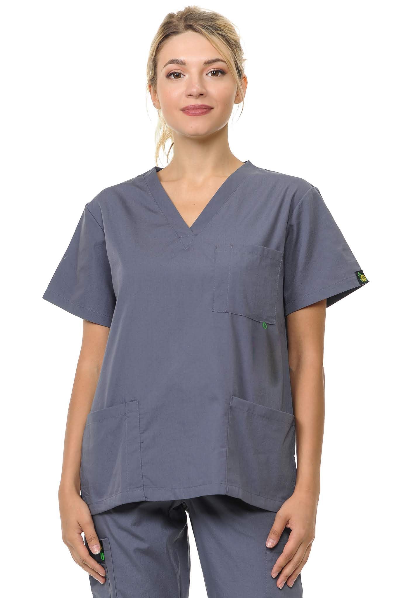 Unisex Soft-Stretch Poly-Rayon 3 Pocket V-Neck Scrub Top – Complete ...